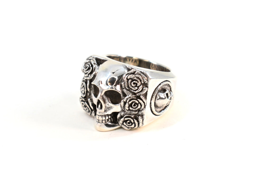 Skull & Roses Signet Ring | Handcrafted by Silver Luthier