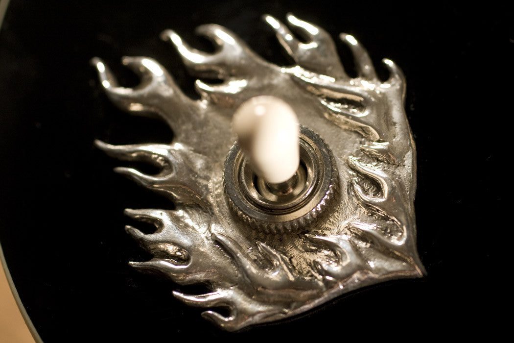 Flame Toggle Plate | Handcrafted by Silver Luthier